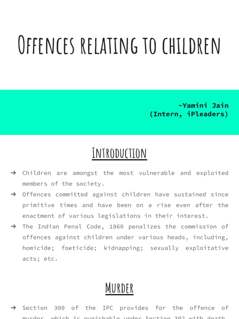 NEW - Offences Relating To Children | PDF | Politics | Social Science