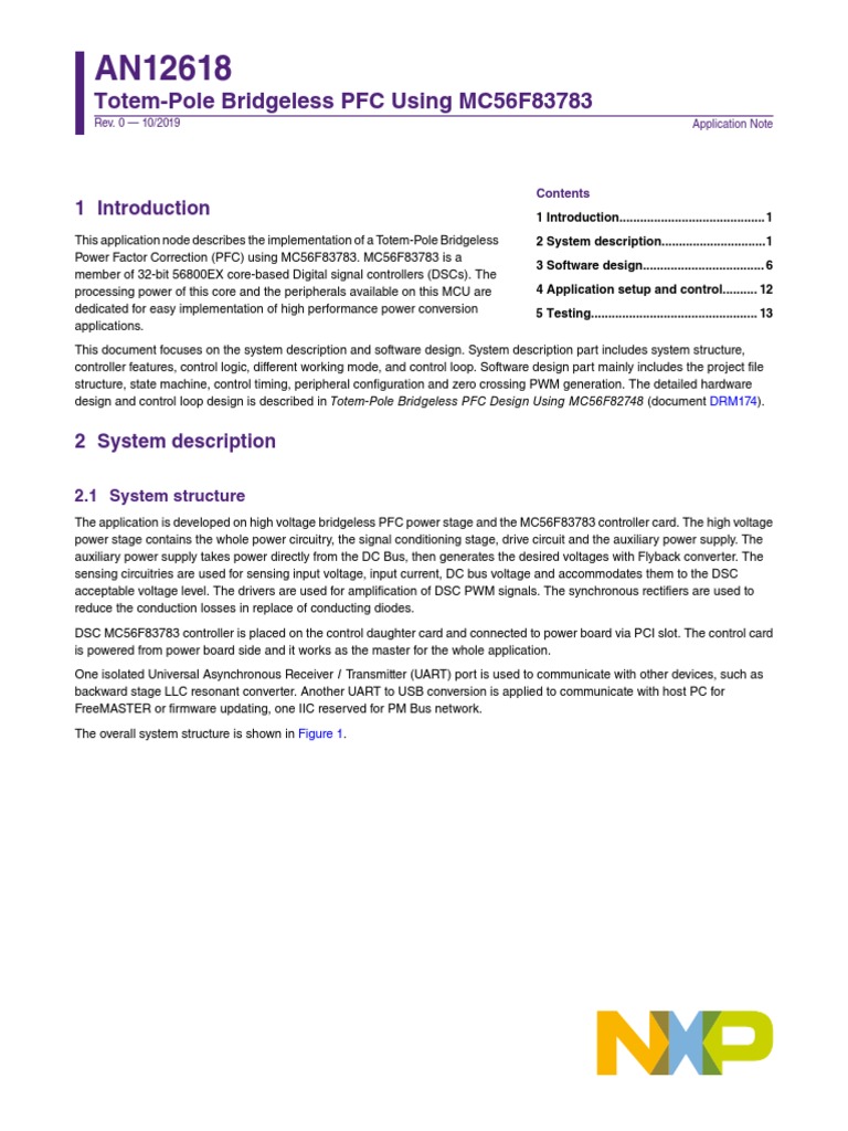 Totem-Pole Bridgeless PFC Using MC56F83783 | PDF