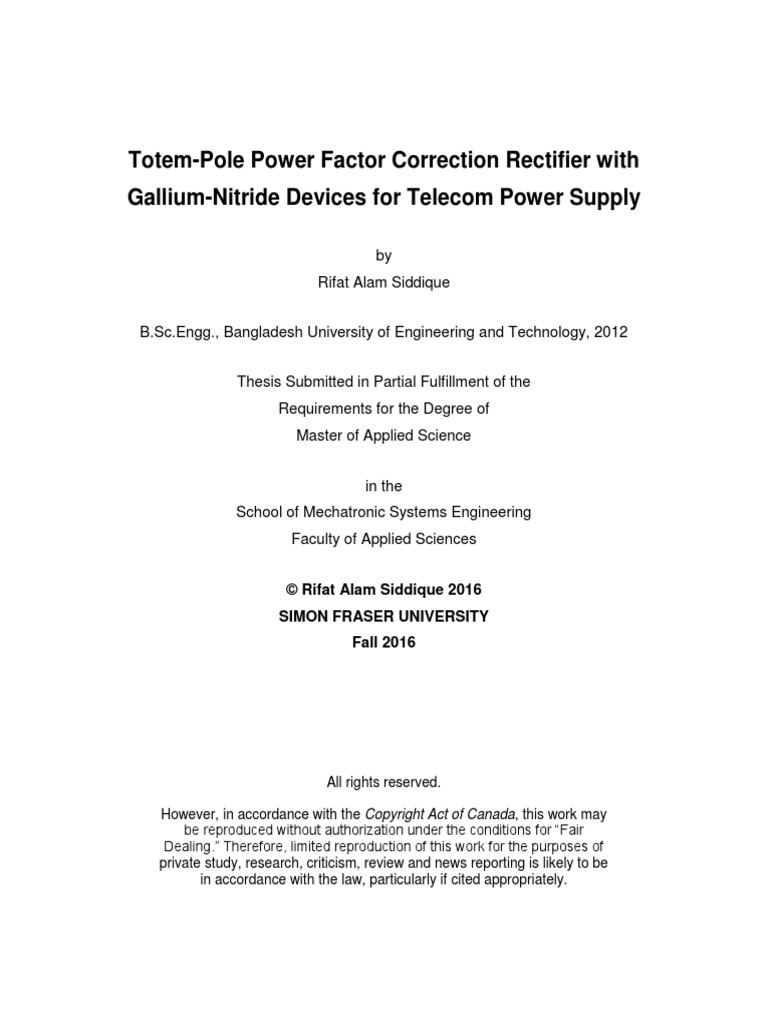 Totem-Pole Power Factor Correction Rectifier | PDF | Field Effect ...