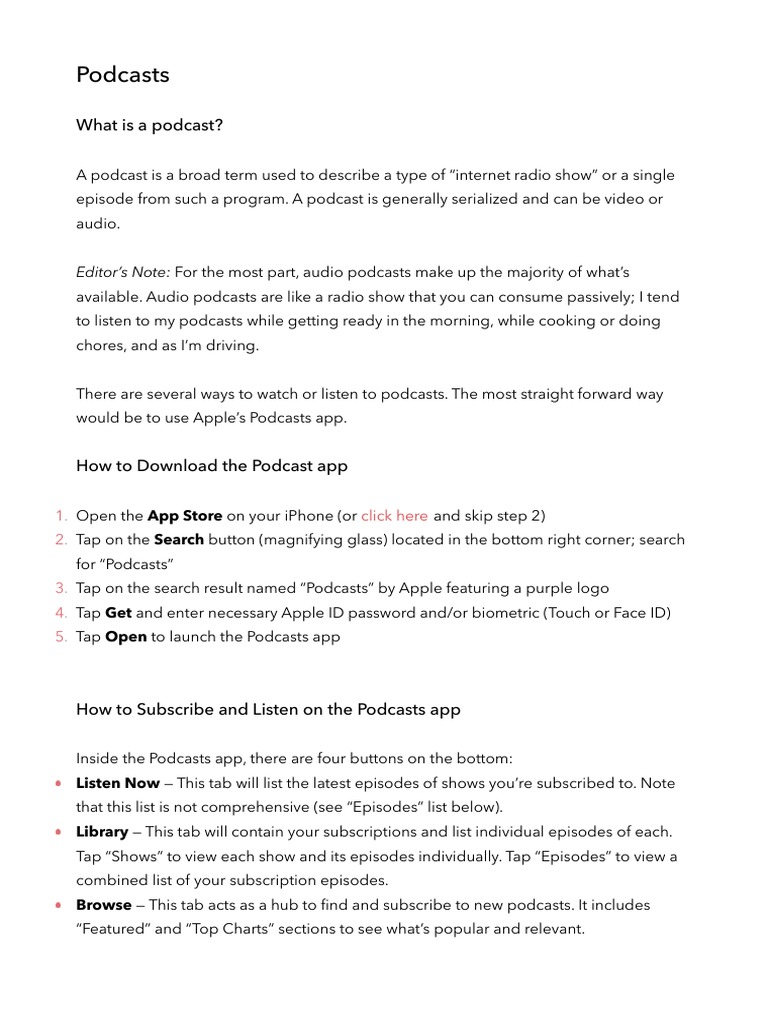 Podcasts | PDF | Podcast | I Phone