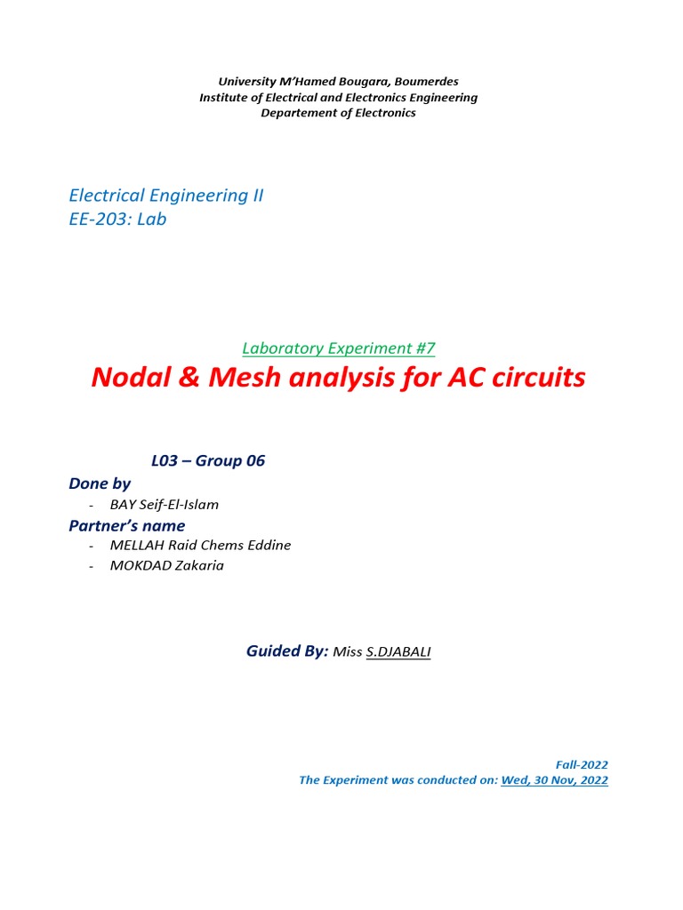 Nodal & Mesh Analysis in AC Circuits | PDF | Teaching Methods & Materials