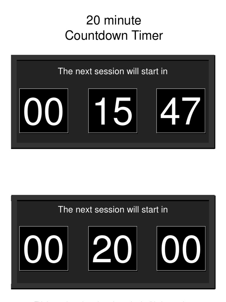 20 Minute Countdown Timer: The Next Session Will Start in | PDF ...