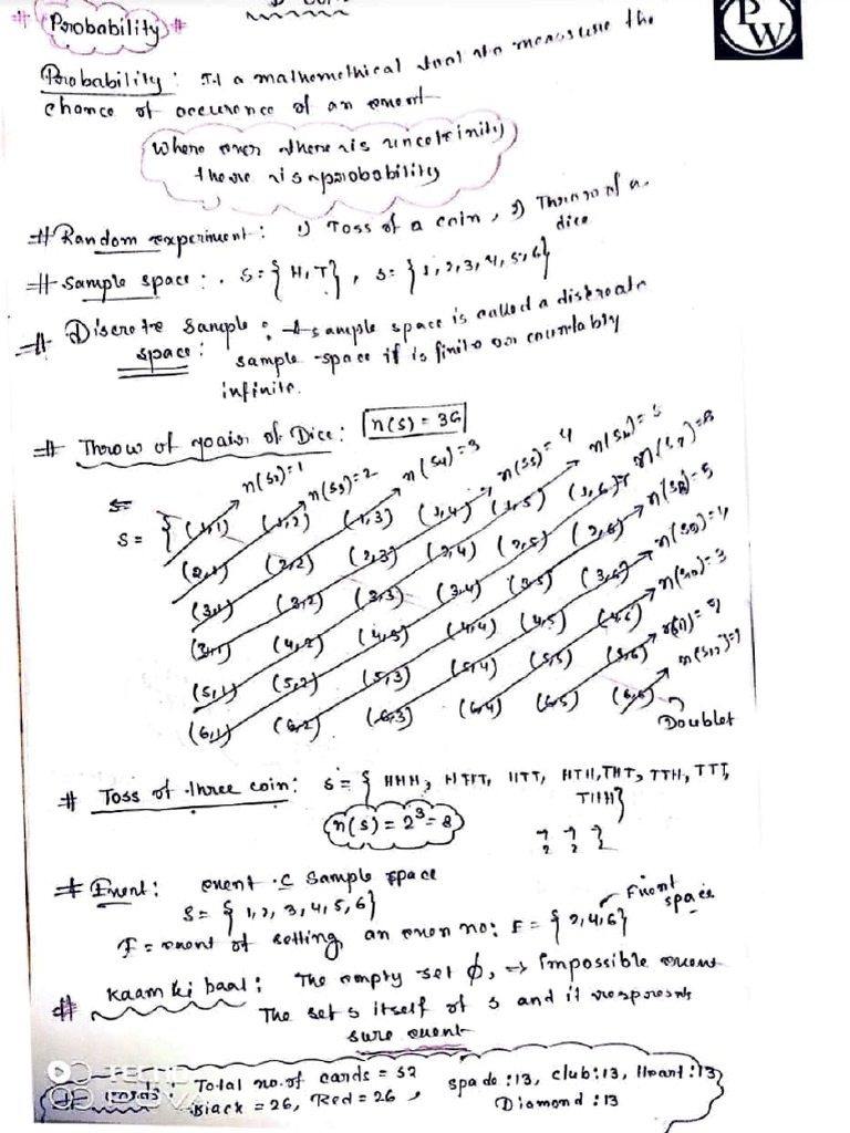 Probability Short Notes | PDF