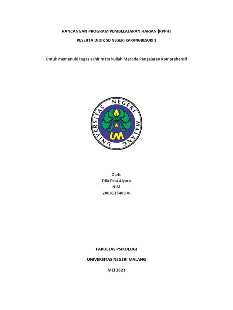 Rancangan Program Pembelajaran | PDF