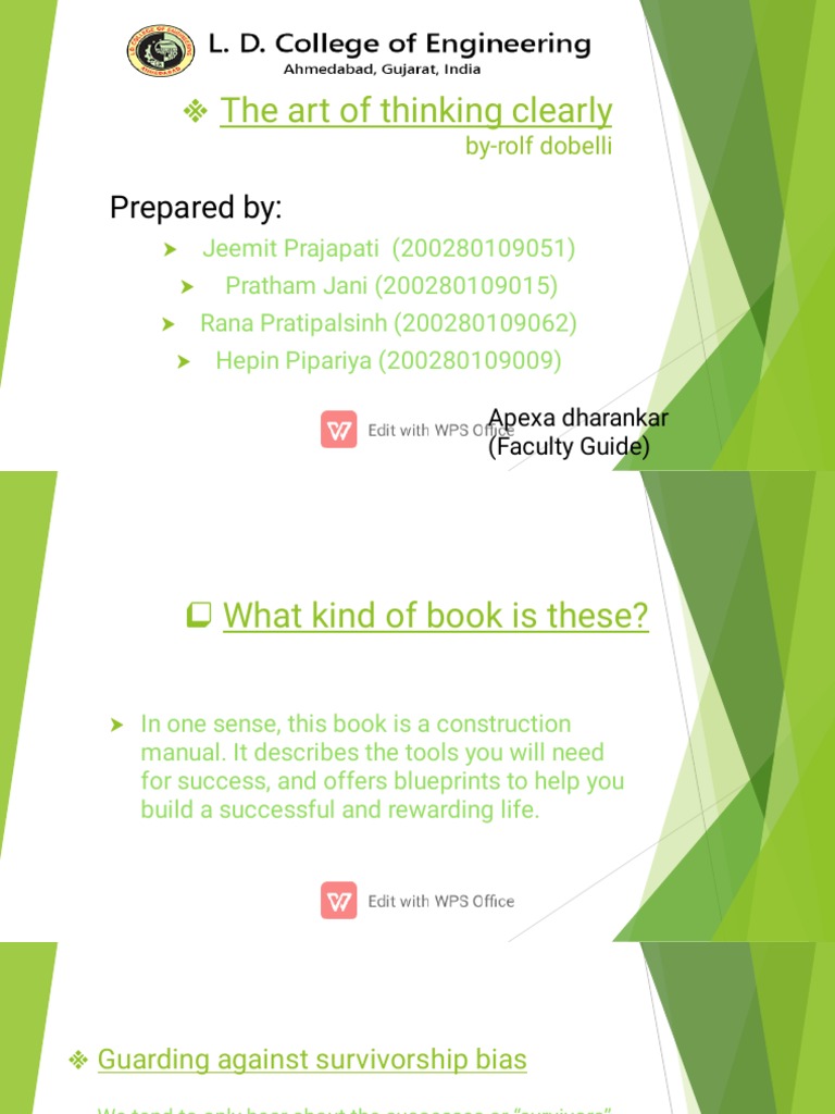 The Art of Thinking Clearly Summary | PDF