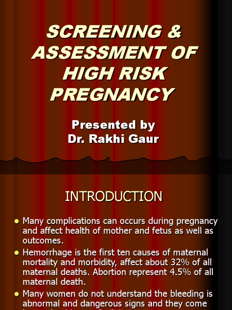 High-Risk Pregnancy Screening Guide | PDF | Miscarriage | Pregnancy