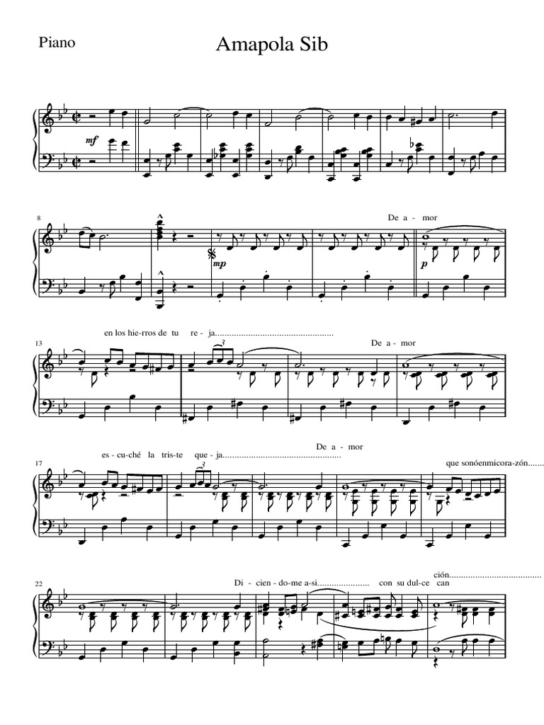 Amapola Piano | PDF