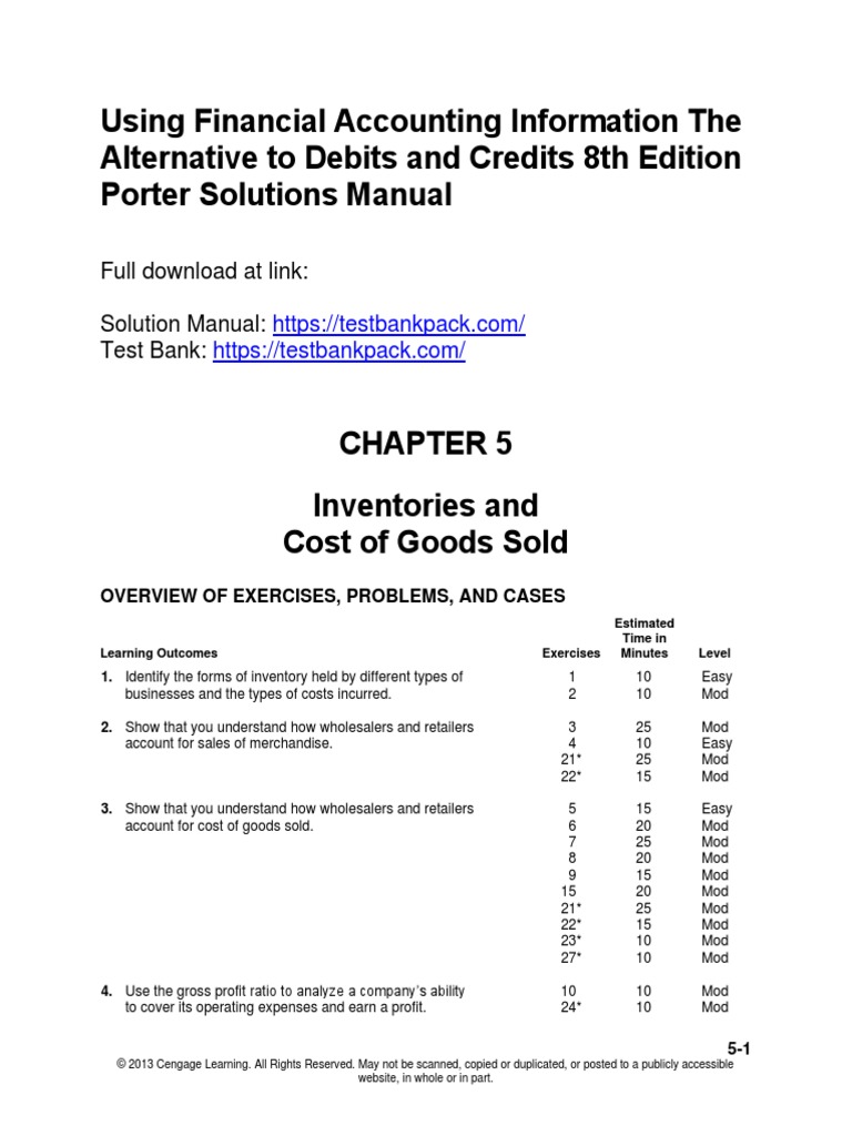Using Financial Accounting Information The Alternative To Debits and ... Using Financial Accounting Information The Alternative To Debits and ...