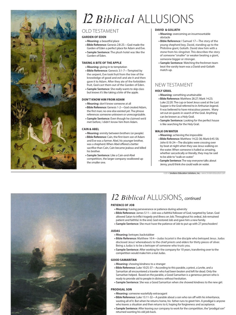 12 Biblical Allusions | PDF | Cain And Abel | Judas Iscariot