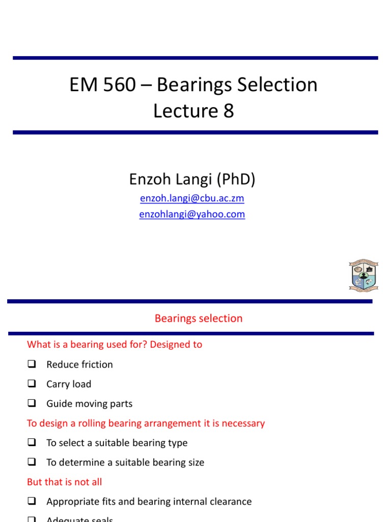 Bearing Selection v2 - 030700 | PDF