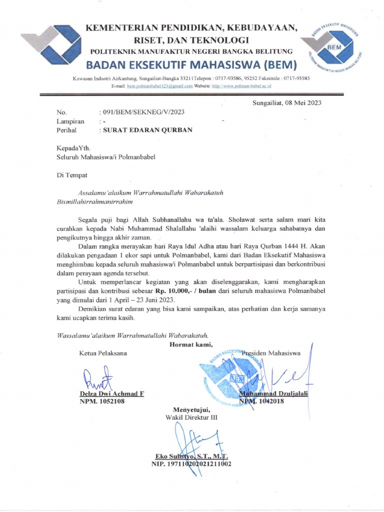 Surat Edaran Qurban 2023 Pdf