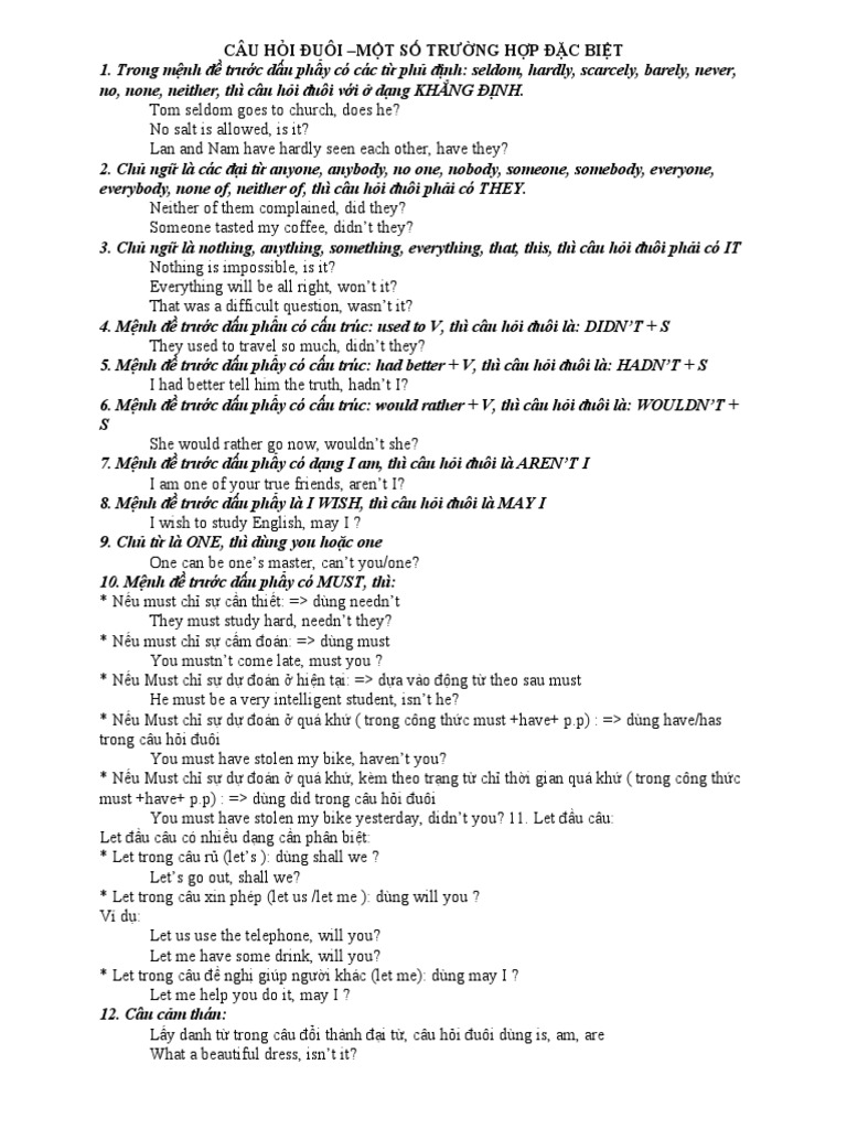 Tag Questions | PDF