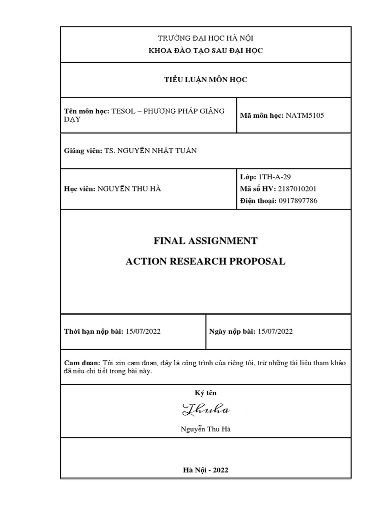 Action Research - Proposal | PDF