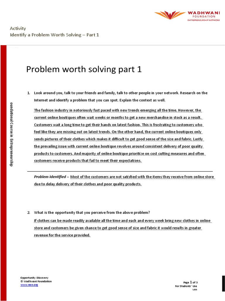 Part 1 Problem Worth Solving | PDF | Business | Social Science Part 1 Problem Worth Solving | PDF | Business | Social Science