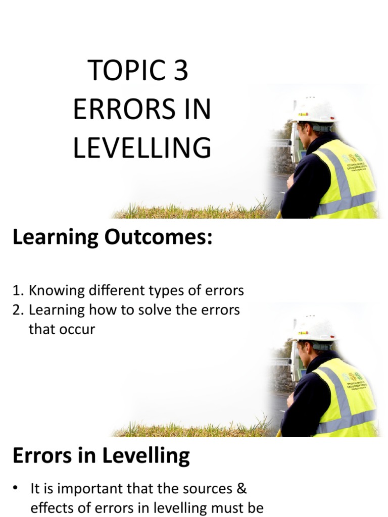 Topic 3 Errors in Levelling | Download Free PDF | Observational Error