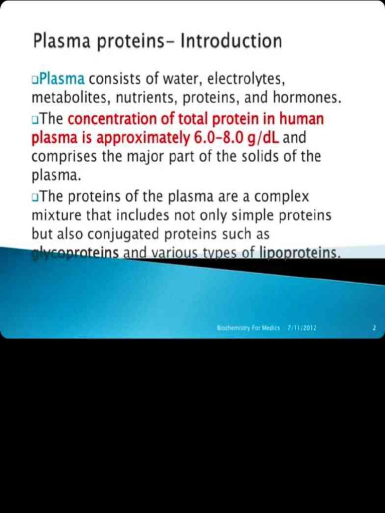 Plasma Proteins | PDF