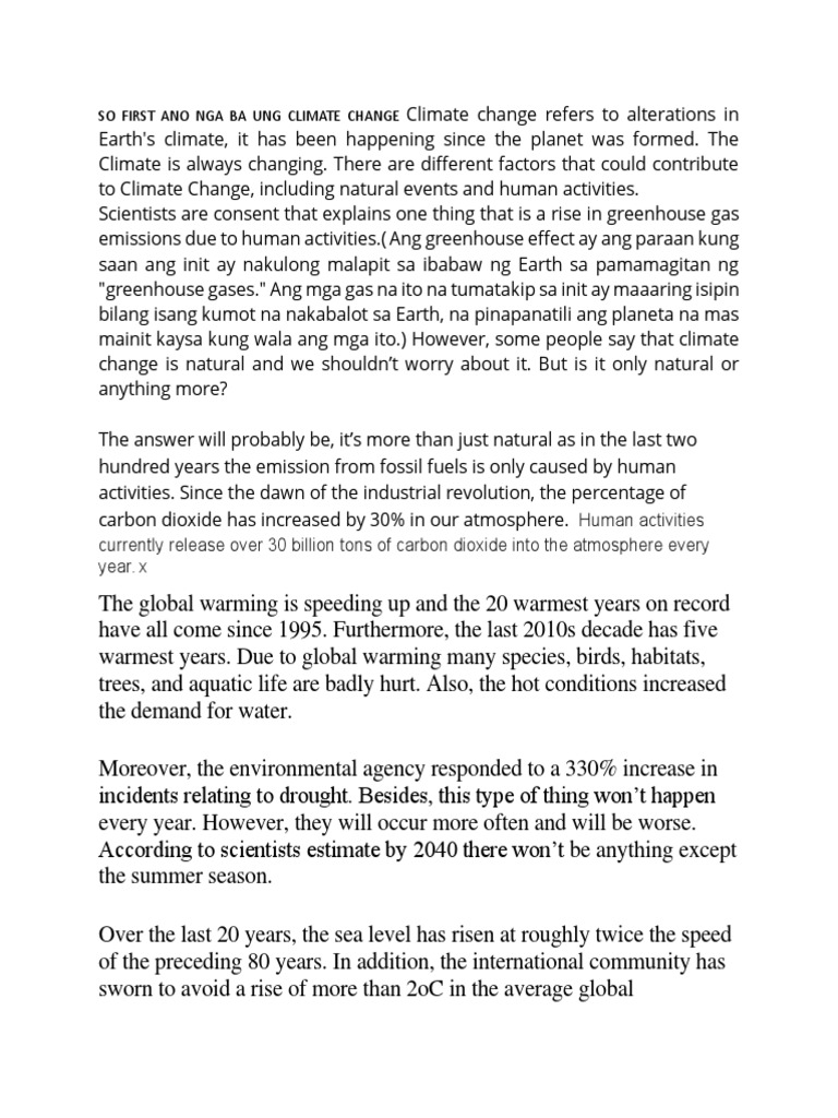 Climate Change Speech | PDF