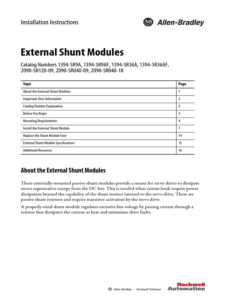 External Shunt Modules | PDF