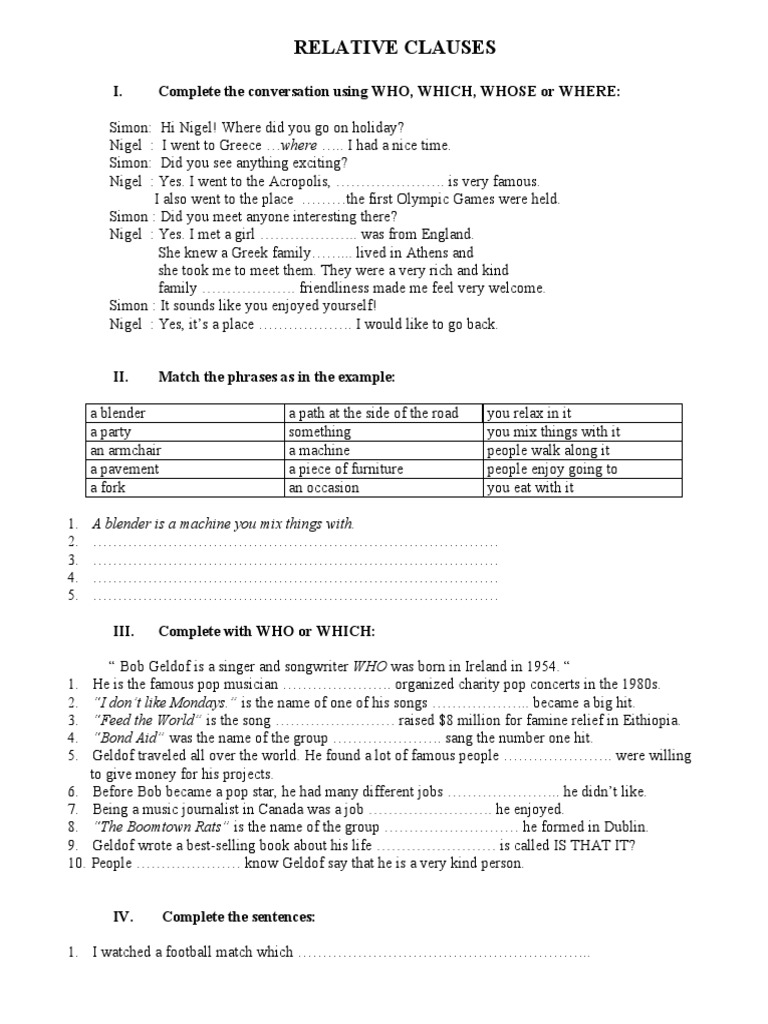 Relative Clauses | PDF