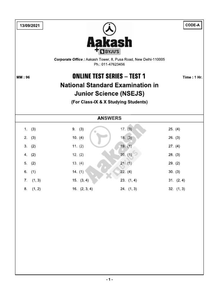 Nsejs Test-1 - Sol (13 Sep 2021) | PDF