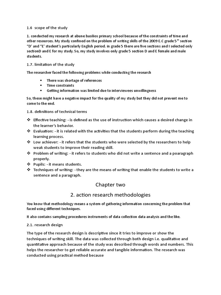 Chapter Two 2. Action Research Methodologies | Download Free PDF | Sampling (Statistics) | Teachers