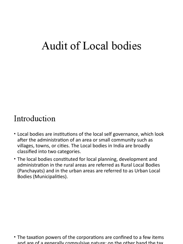 Audit Procedures for Local Bodies | PDF | Audit | Internal Control