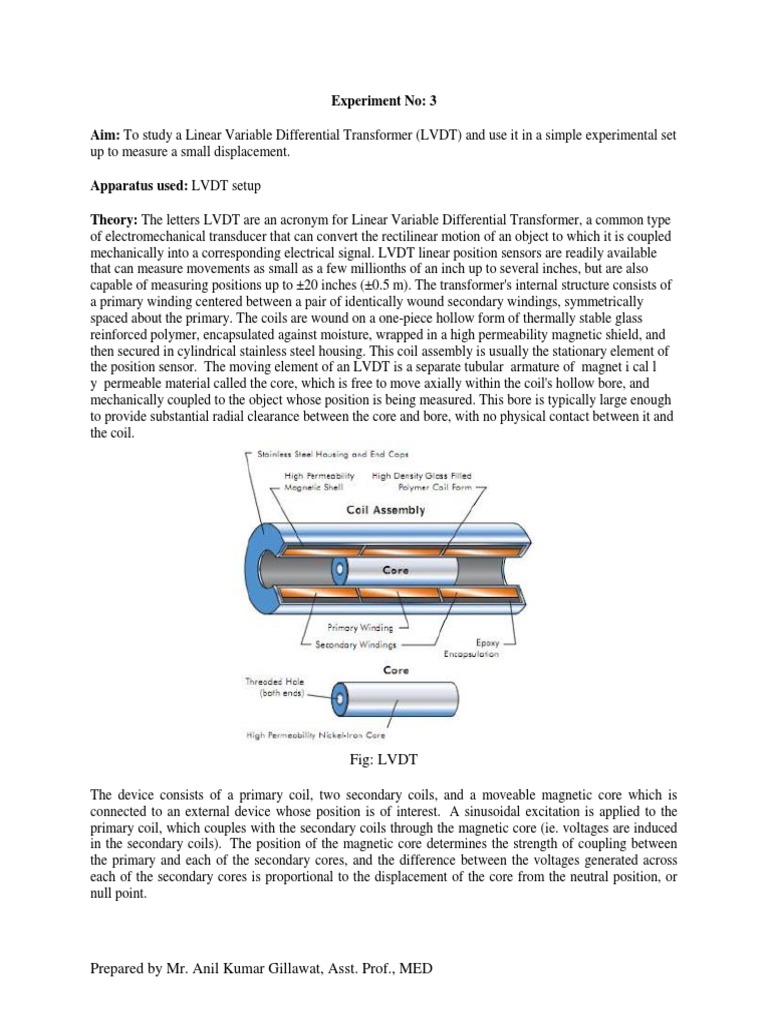 Exp-06 LVDT Lab Manual | PDF