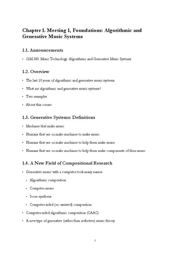 Generative Music MIT | PDF
