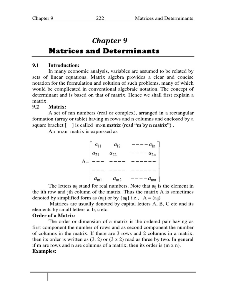Matrix Pdf Matrix Mathematics Determinant