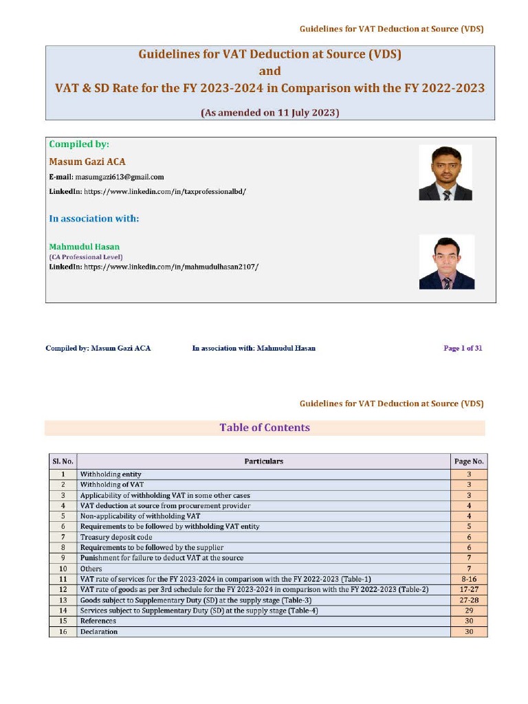 VAT Rate For FY 23-24 | PDF