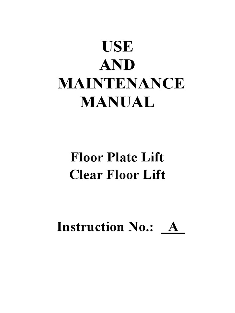 4t_2_Post_LIft_User_Manual | PDF | Elevator | Valve