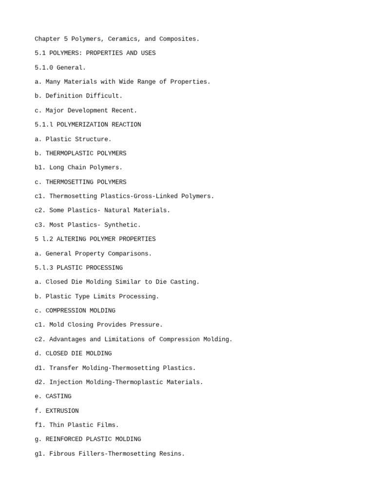 Chapter 5 Polymers, Ceramics, and Composites. | PDF