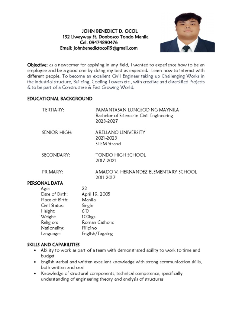 John Benedict Resume | PDF