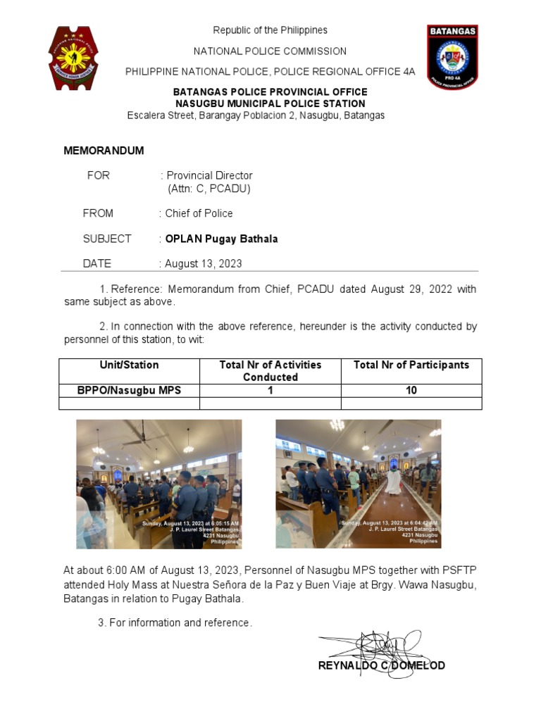 OPLAN Pugay Bathala | PDF