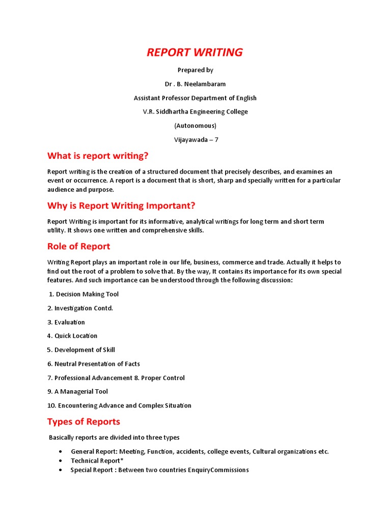 Report Writing | PDF