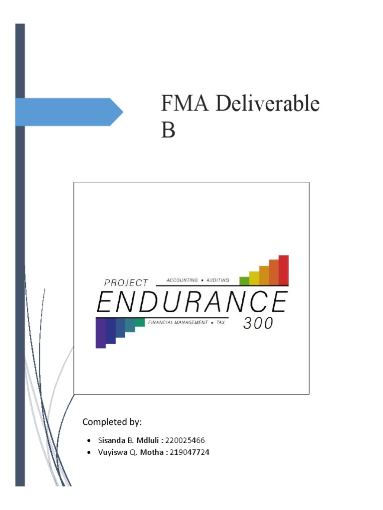 FMA Deliverable B Final | PDF FMA Deliverable B Final | PDF