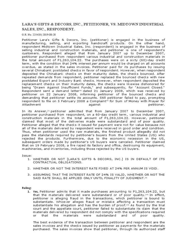 LARA's Gifts V.Midtown | PDF | Law