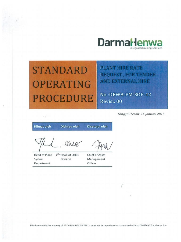 Plant Hire Tender Procedures | PDF | Business