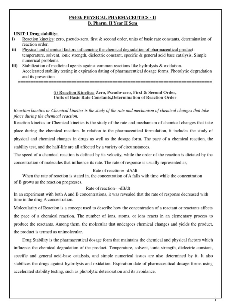 Drug Stability in Physical Pharmaceutics | PDF | Science & Mathematics