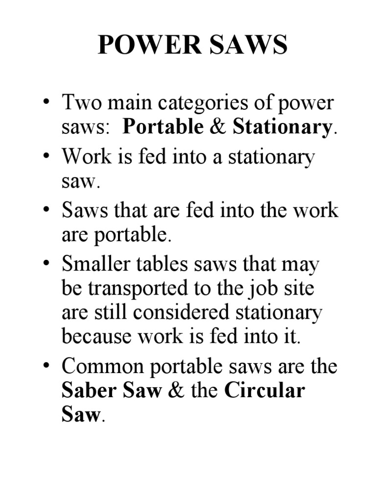 Unit 06 Power Saws | PDF