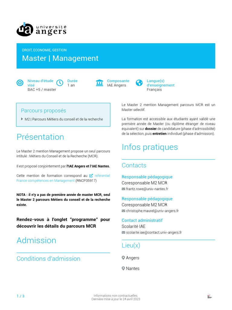 Master - Management | PDF