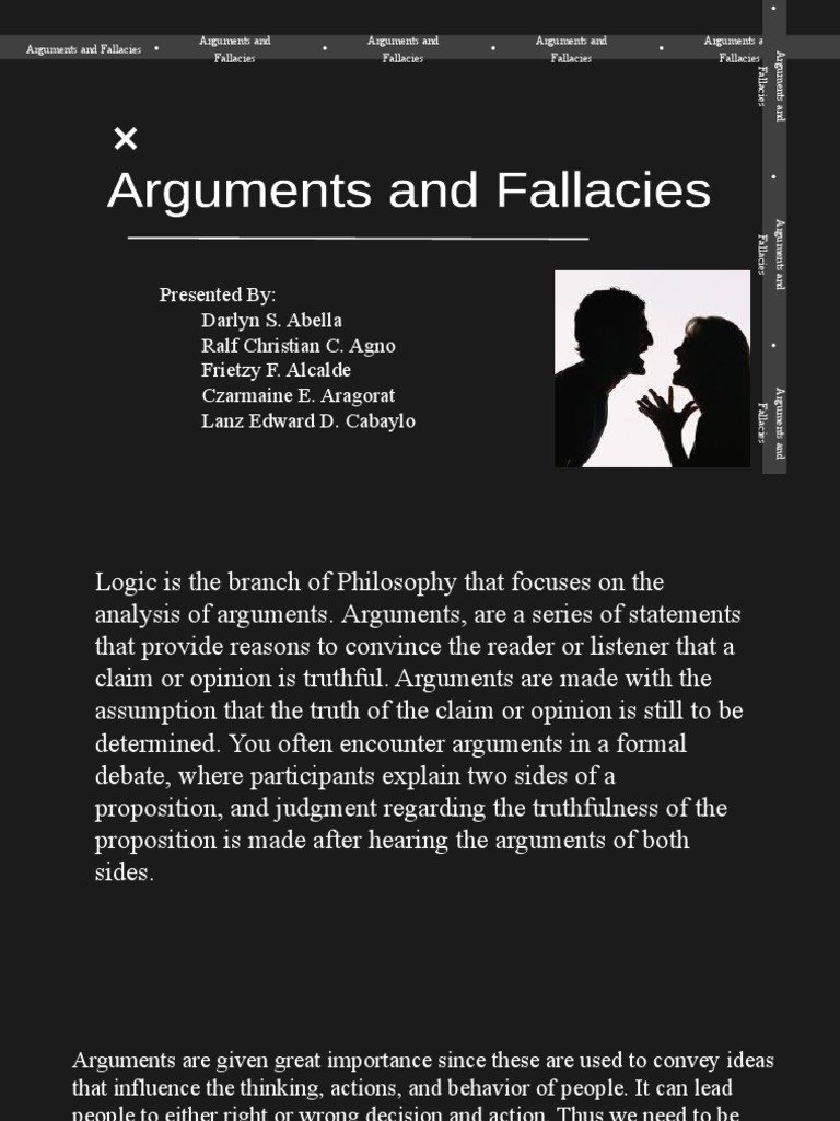 Arguments And Fallacies Pdf Argument Fallacy