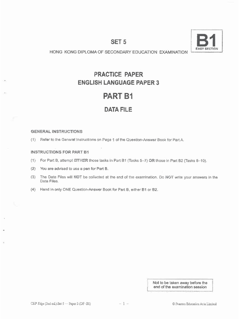 CEP - Set 5 Paper 3 Data File | PDF