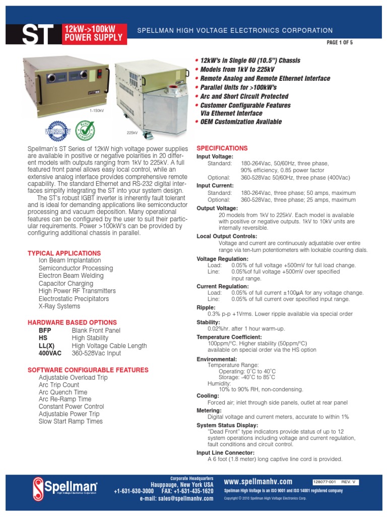 ST HV Power Supply | PDF