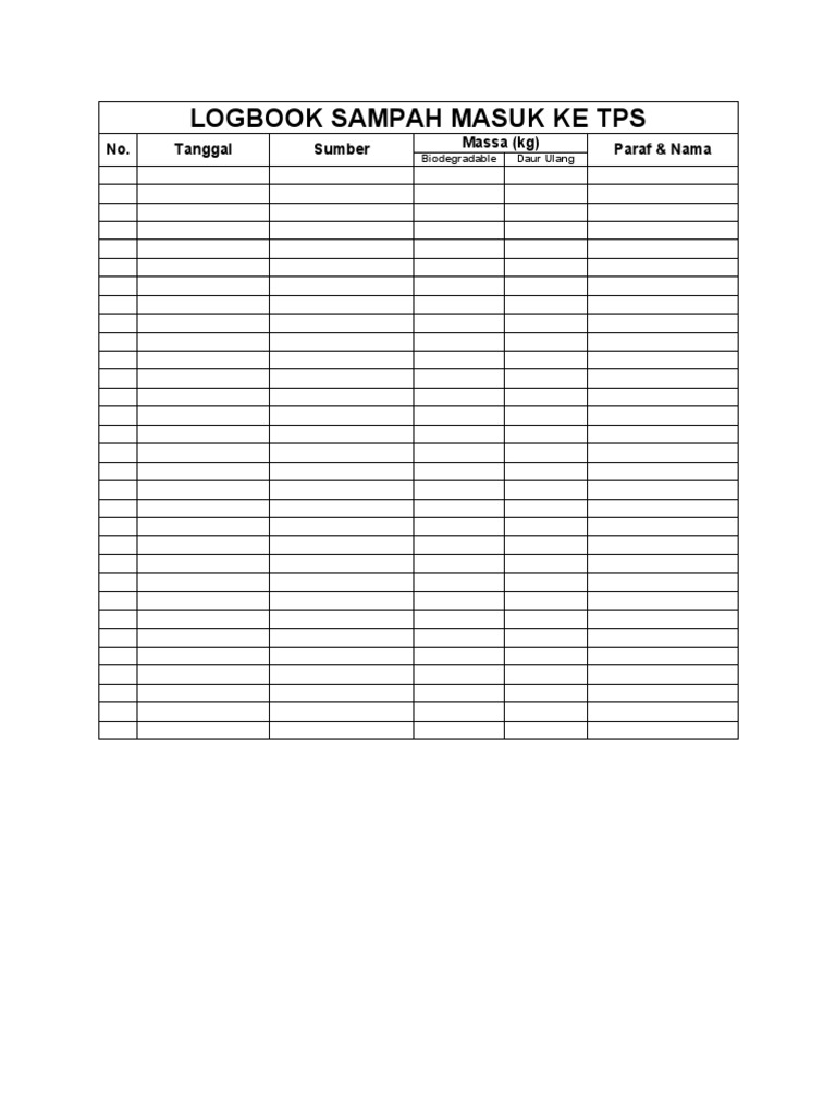 Logbook in Sampah | PDF