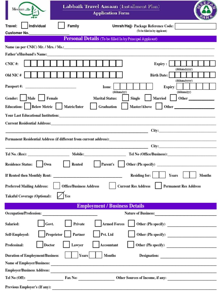 Application Form (Installment Plan) | PDF
