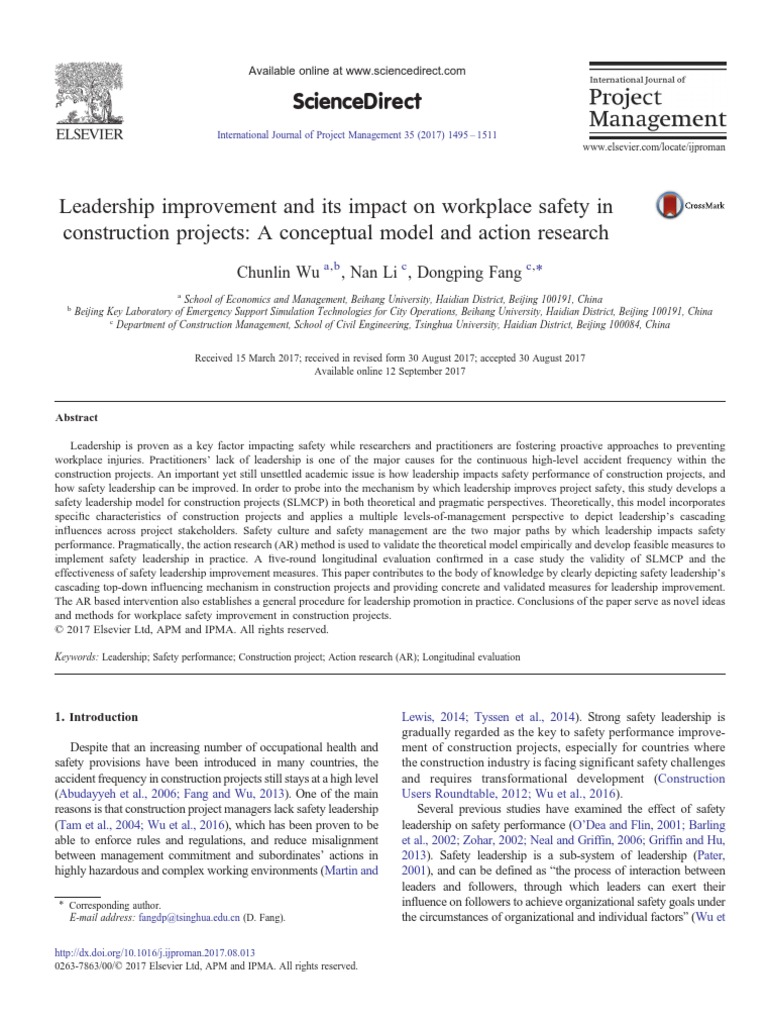 Leadership Improvement and Its Impact On Workplace Safety in ...