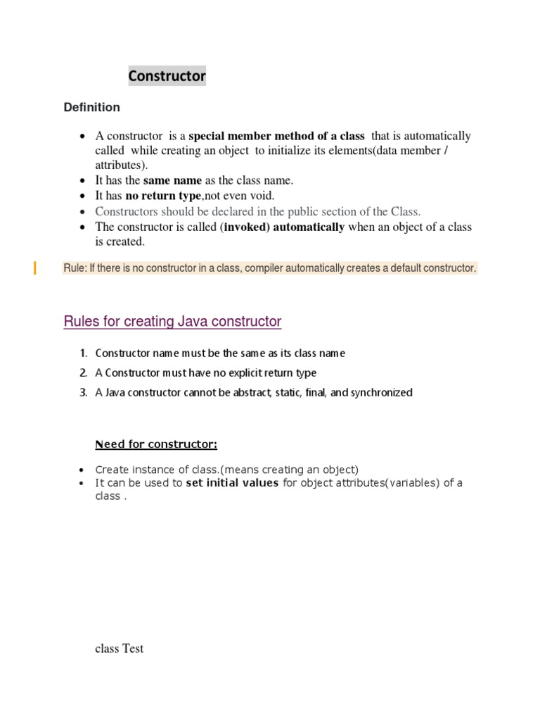 Constructors 1 | PDF | Programming | Constructor (Object Oriented ... Constructors 1 | PDF | Programming | Constructor (Object Oriented ...