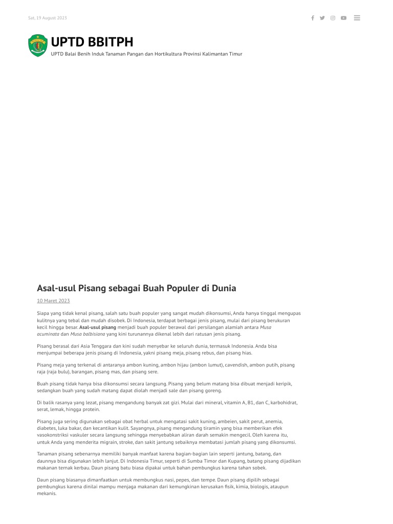 UPTD BBITPH - UPTD Balai Benih Induk Tanaman Pangan Dan Hortikul | PDF | Kesehatan Holistik