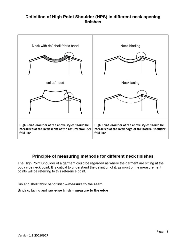 High Point Shoulder Measurement Guide | PDF